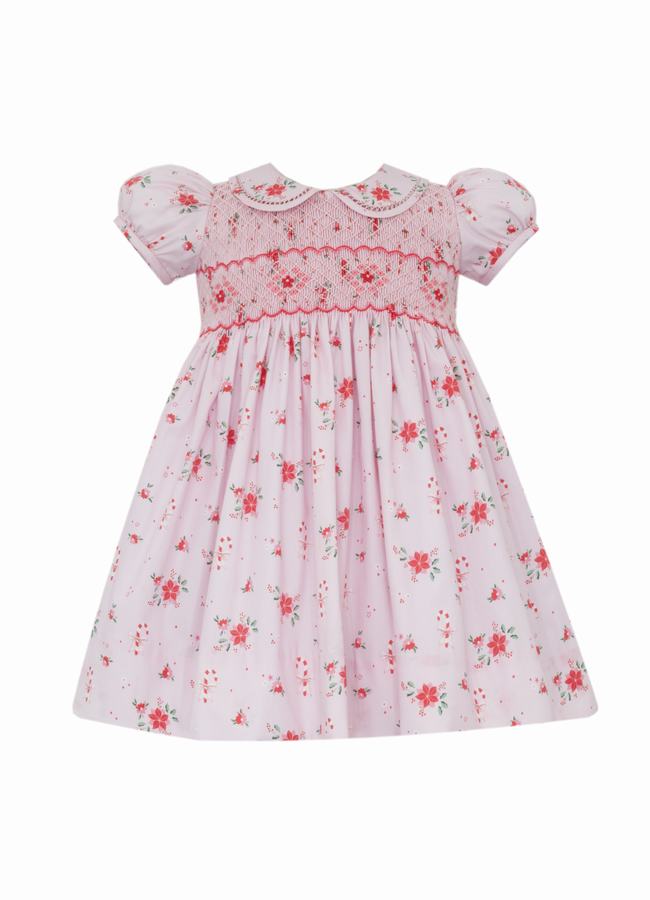 Anavini Girls Pink Holiday Floral Print Dress – Best Dressed Child