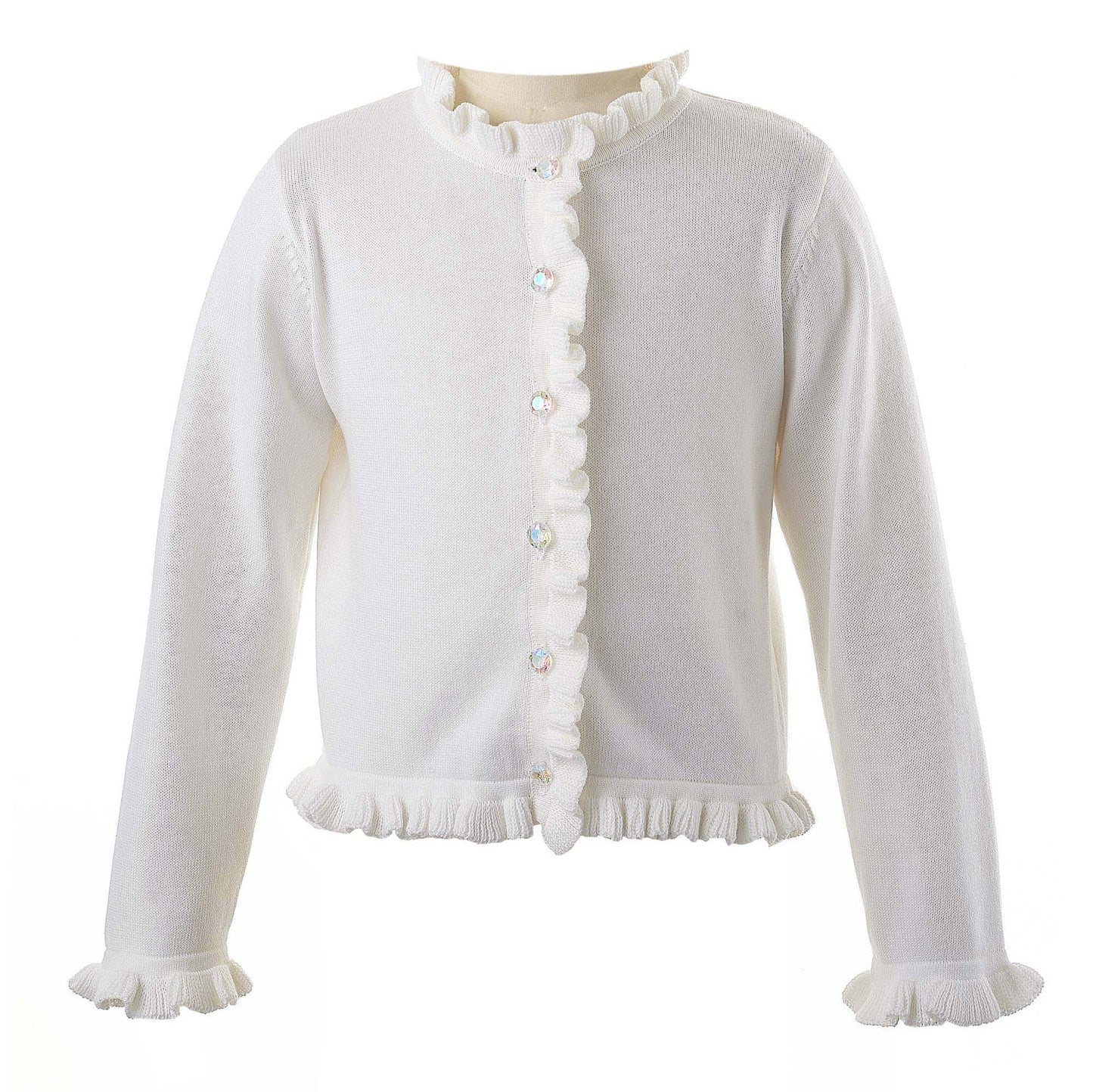 Rachel Riley London Girls Frill Cardigan Sweater - Ivory – Best Dressed ...