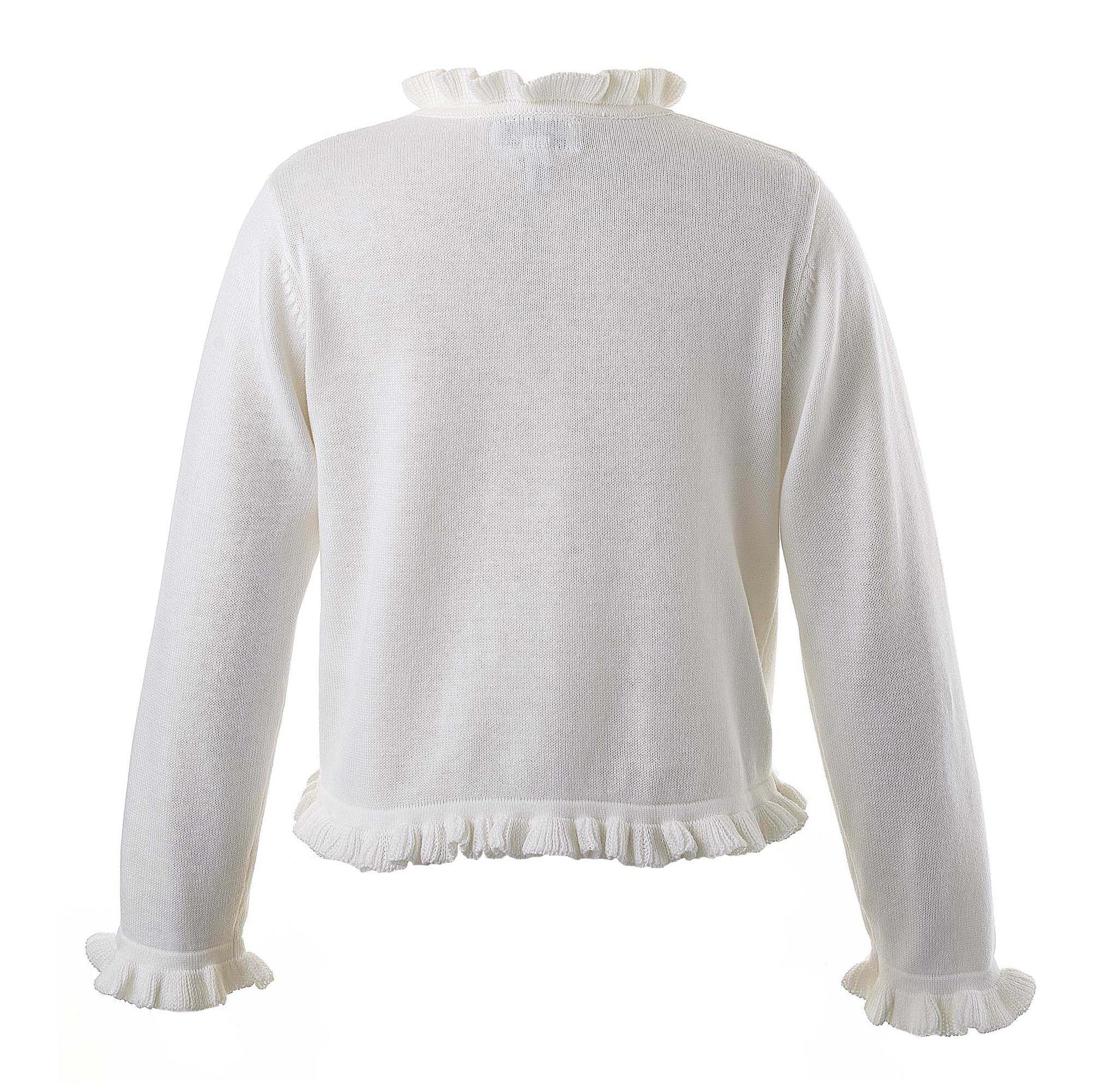 Rachel Riley London Girls Frill Cardigan Sweater - Ivory – Best Dressed ...