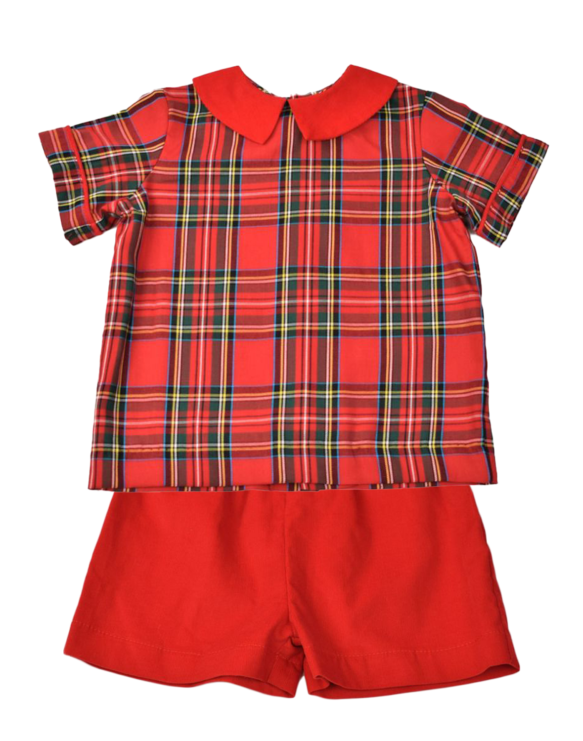 Funtasia Too Boys Dress Red Holiday Plaid Shirt with Corduroy Shorts ...
