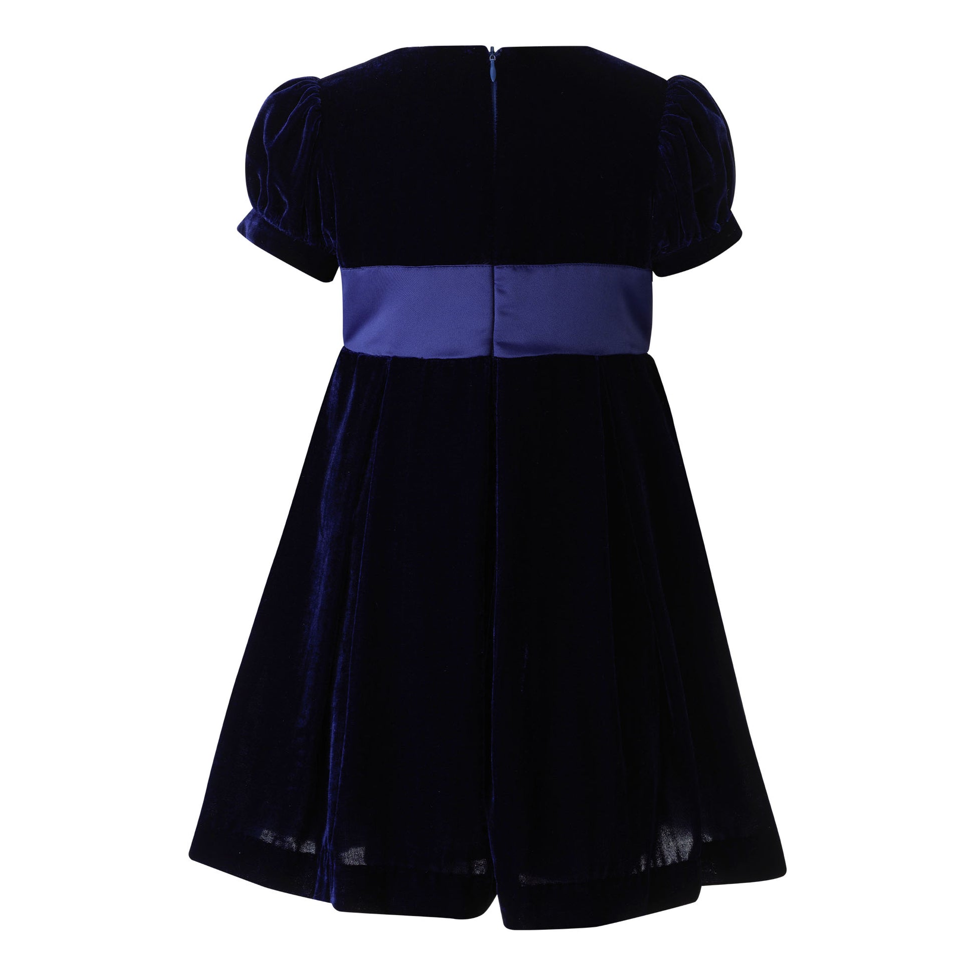 Rachel Riley London Girls Crushed Velvet Holiday Bow Dress - Navy Blue ...