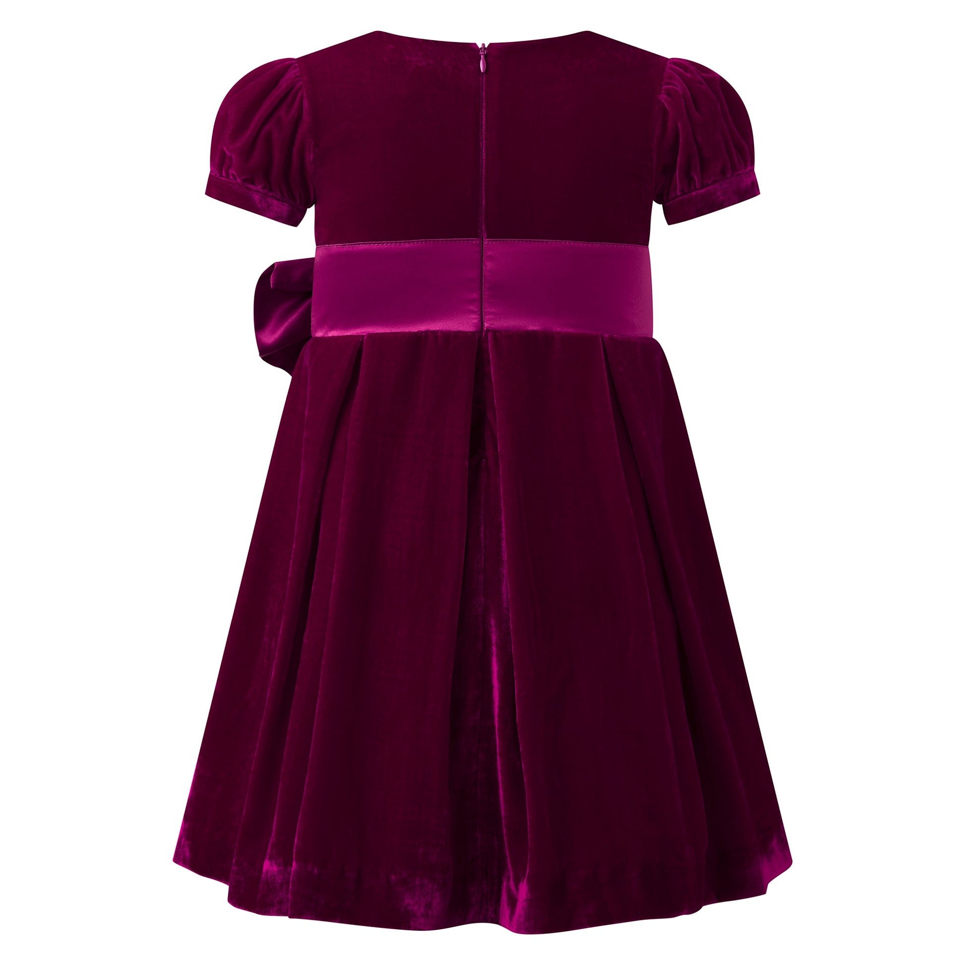 Rachel Riley London Girls Crushed Velvet Holiday Bow Dress - Fuchsia ...