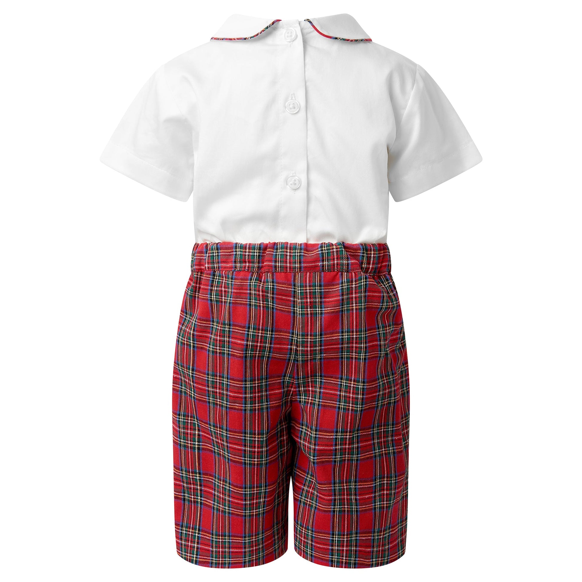 Rachel Riley London Baby Boys Red Holiday Tartan Plaid Shorts & Shirt ...