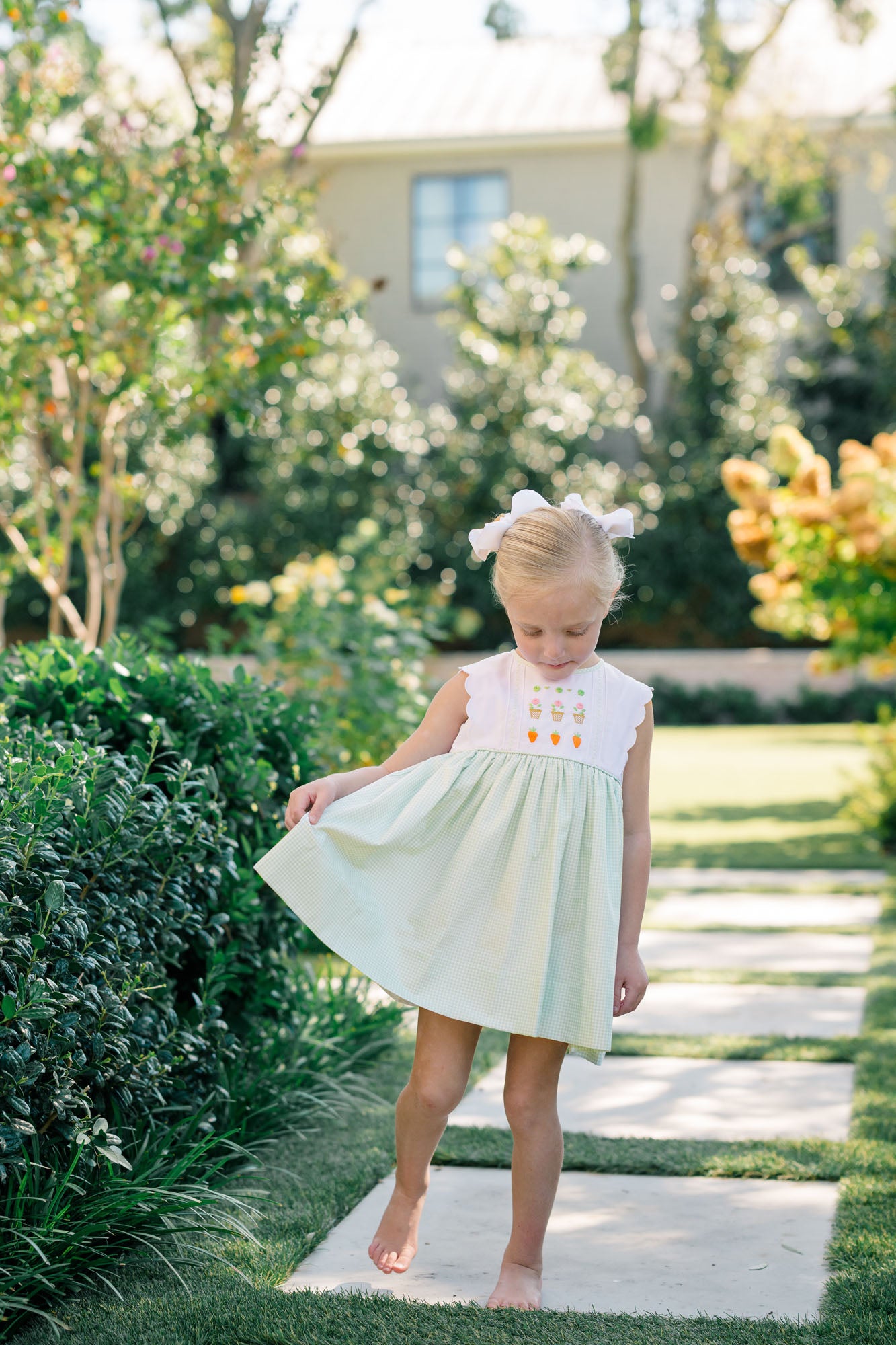 Proper Peony Girls Gia Easter Dress - Green with Embroidery – Best ...