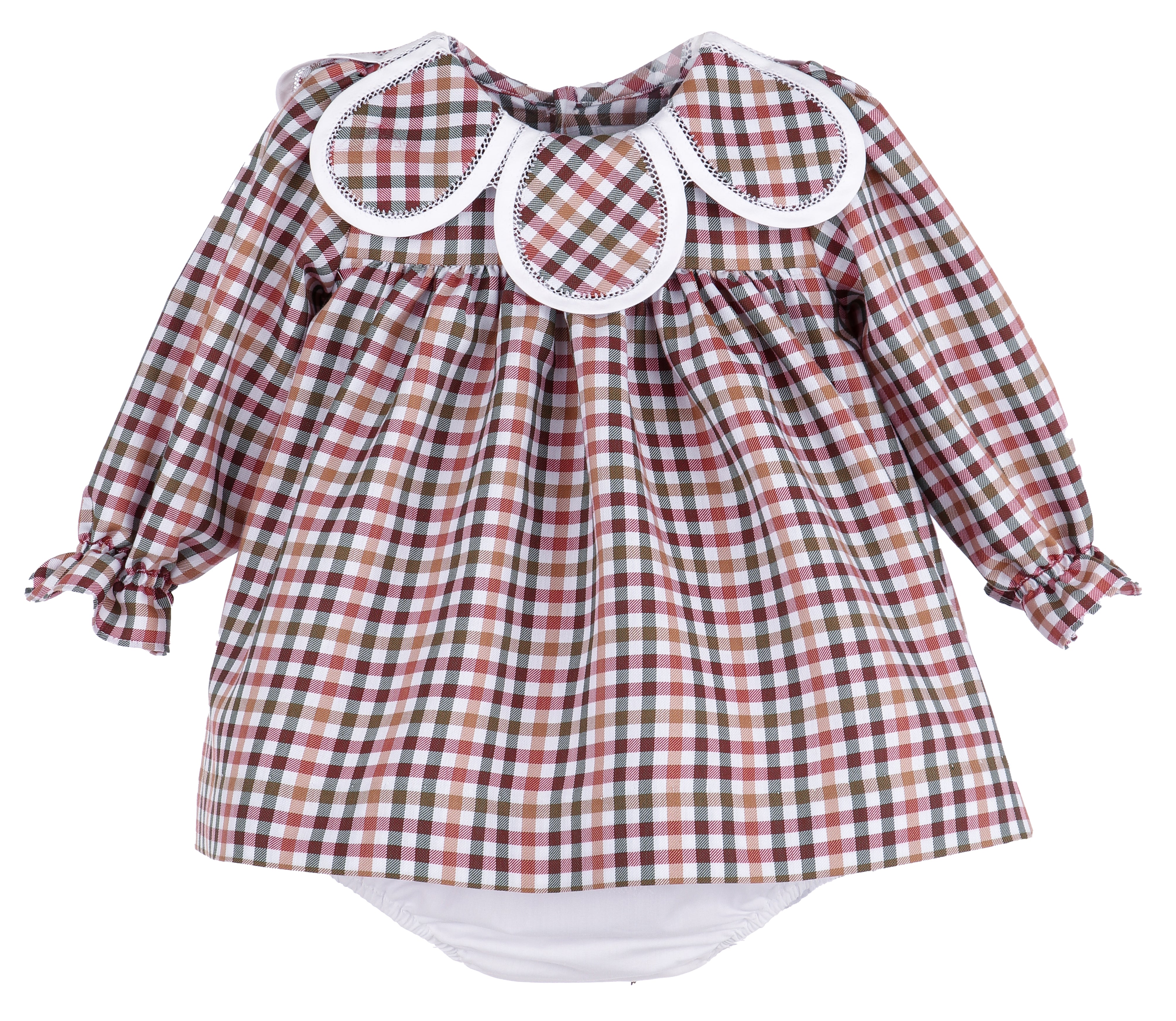 Sophie & Lucas Girls Autumn Cider Checks Petal Collar Dress – Best ...